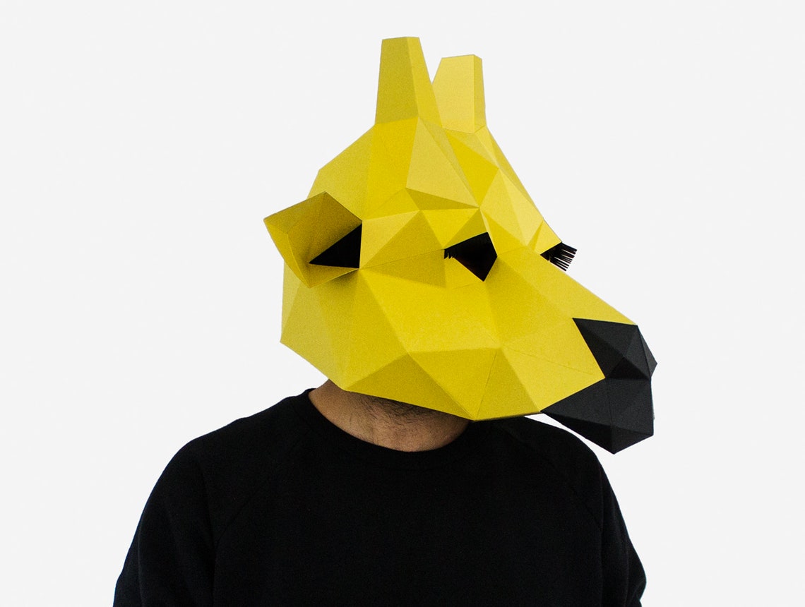 DIY Giraffe Mask 3D Paper Craft Template Halloween Mask - Etsy