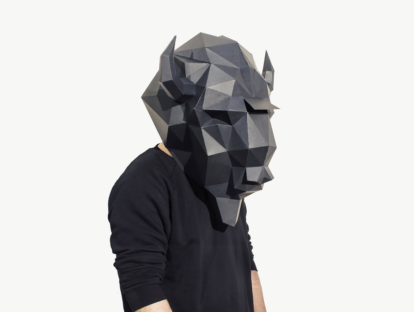 DIY Bison Mask, Bison Paper Craft Template, Halloween Mask, Printable ...