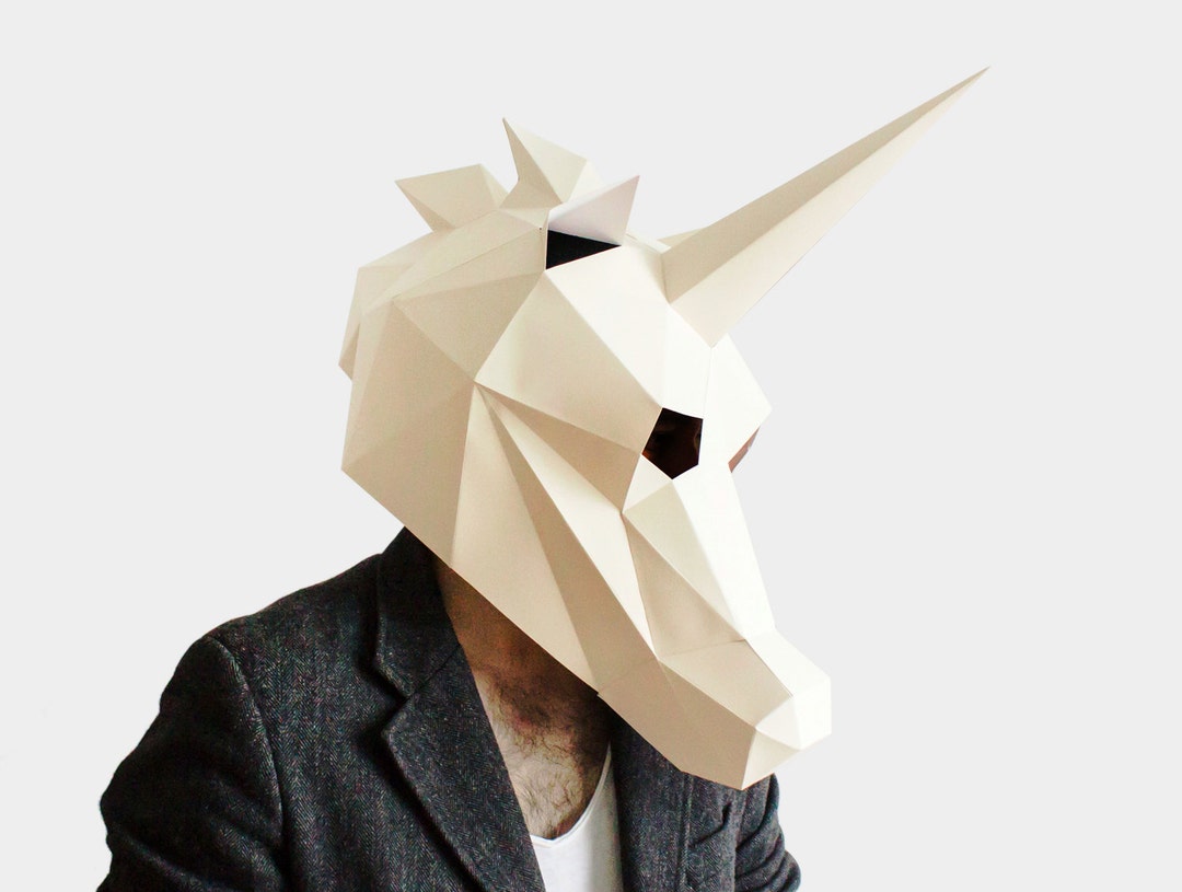 DIY Unicorn Mask, Low Poly Paper Craft Template (PDF Pattern) - Etsy
