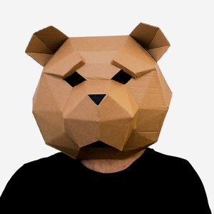 Teddy Bear Mask, Paper Craft Template, Halloween Mask, Printable Paper ...