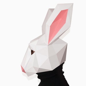 DIY Rabbit Mask, Bunny Mask, Paper Craft Template, Printable Mask ...