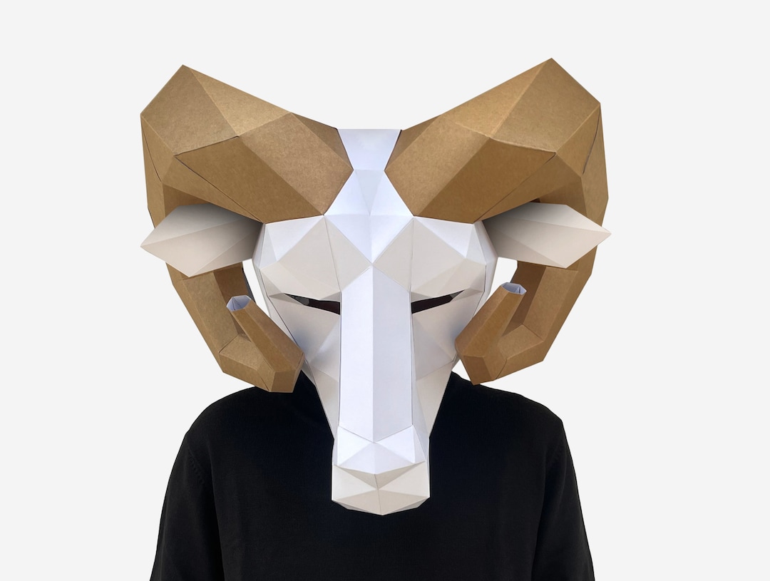 DIY Ram Mask Template, Paper Craft, DIY Printable Mask, Instant Pdf ...