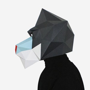 DIY Mandrill Mask, Monkey Mask, 3D Paper Craft Template, Halloween Mask ...
