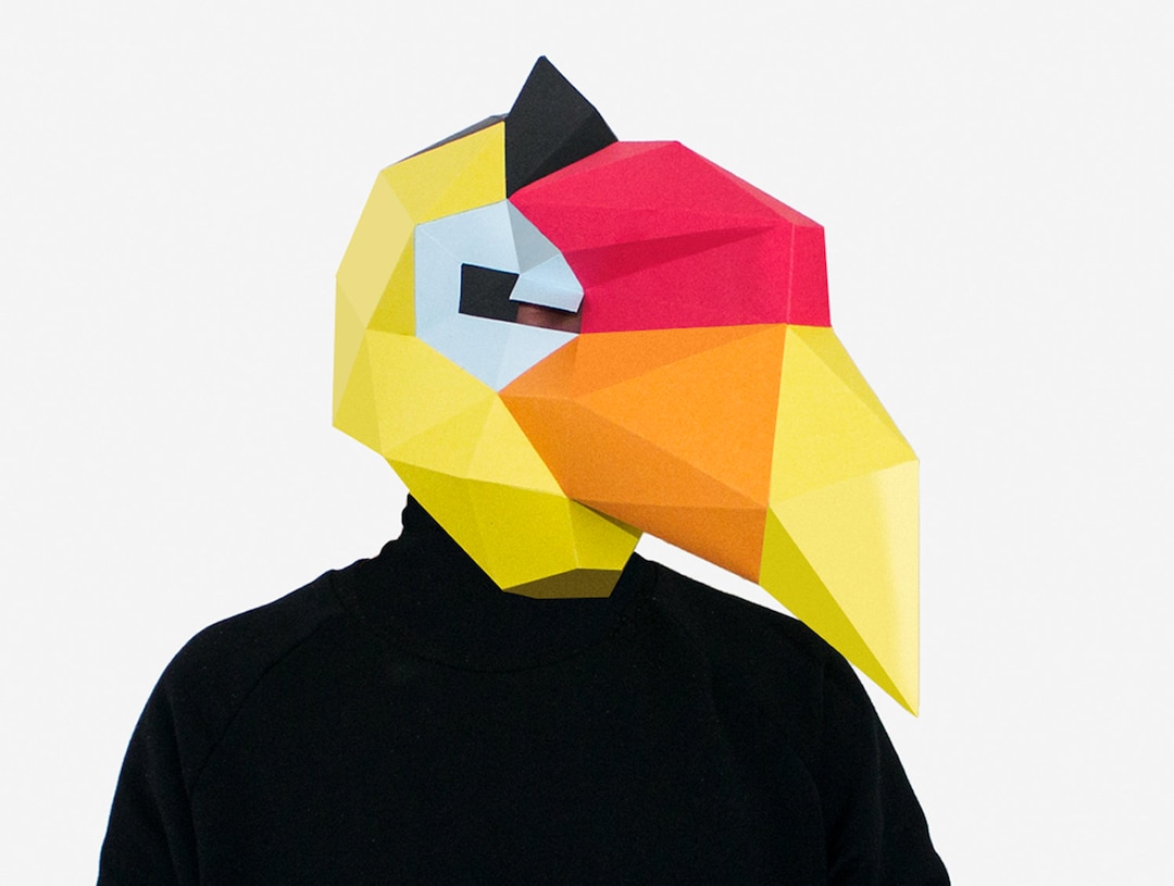 DIY Tropical Bird Mask, Printable Hornbill Mask, 3D Paper Craft ...