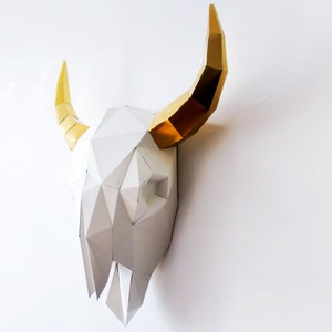 Bison Papercraft, 3D Paper Craft, Bison Sculpture, DIY 3D Wallart, Low ...