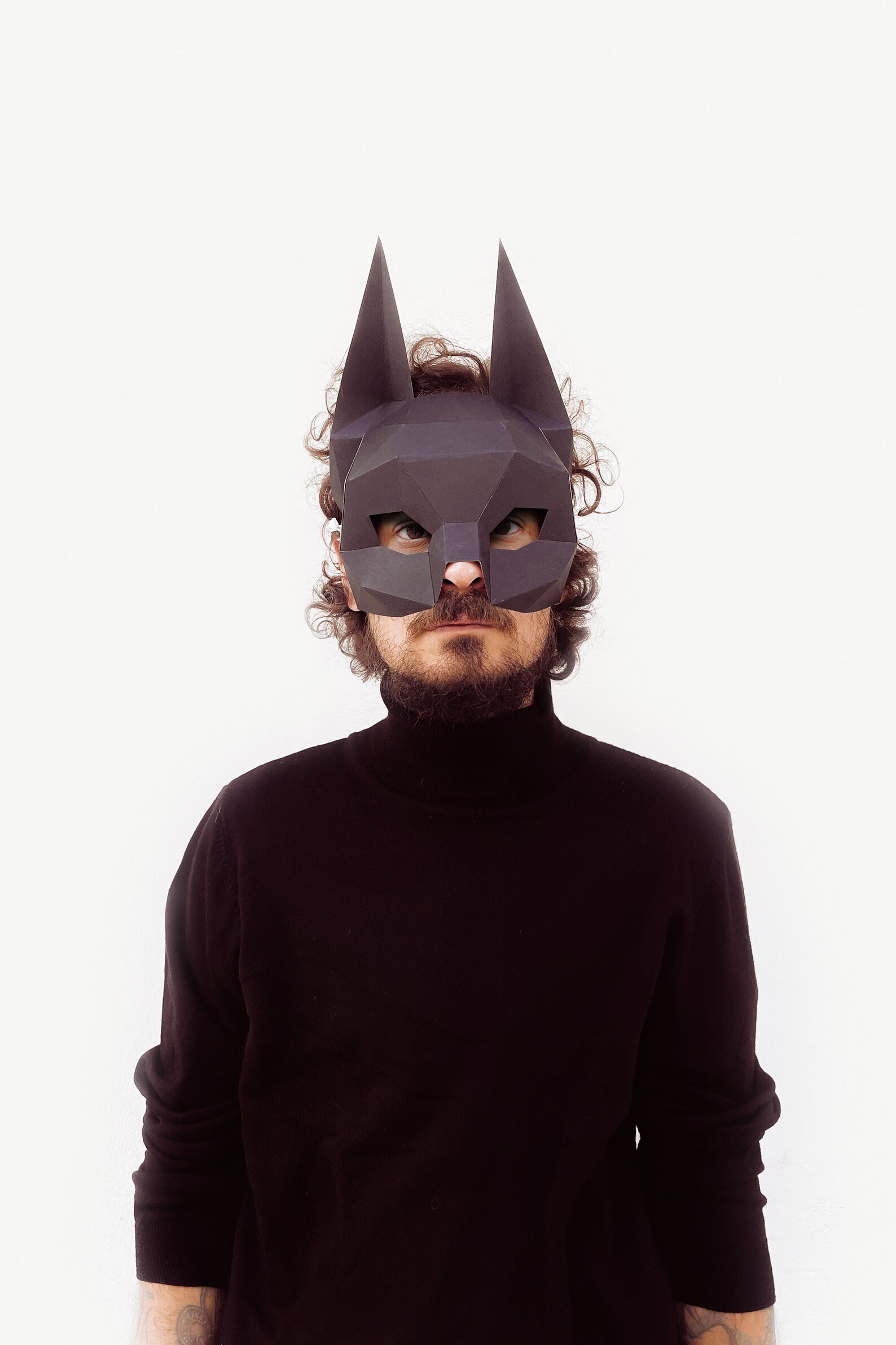 Doberman Dog Half Mask Low Poly Paper Craft Template - Etsy