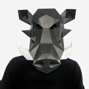 DIY Warthog Mask, Wild Boar Mask, Paper Craft Template, Halloween Mask ...