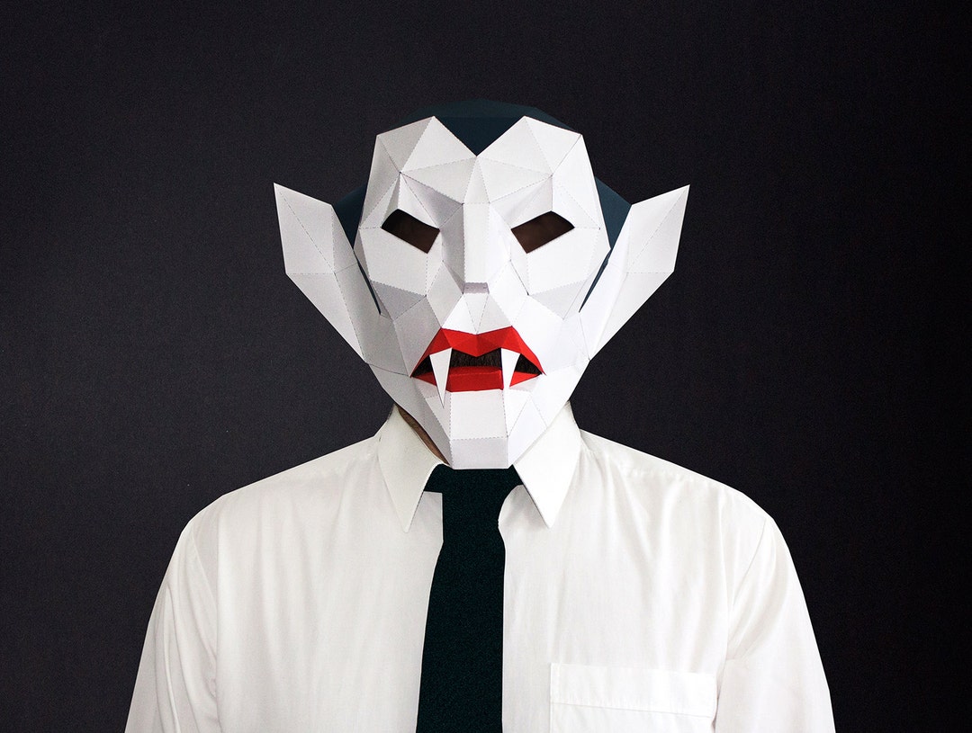 DIY Low Poly Vampire Mask, Printable 3D Paper Craft (PDF Download) - Etsy