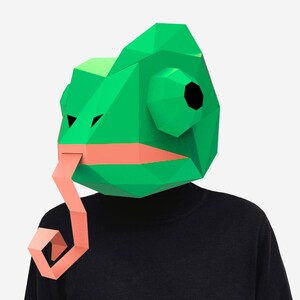 Chameleon Mask Template, Paper Craft, DIY Printable Mask, Instant Pdf ...