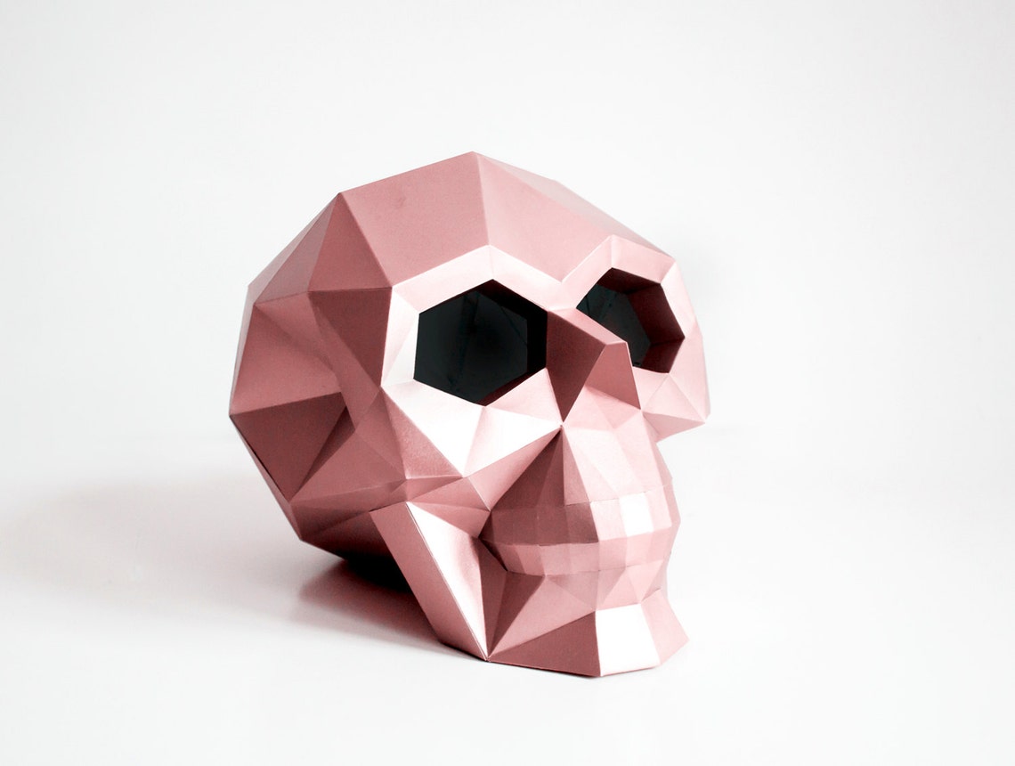 Human Skull Sculpture Printable Halloween Decor 3D Paper - Etsy