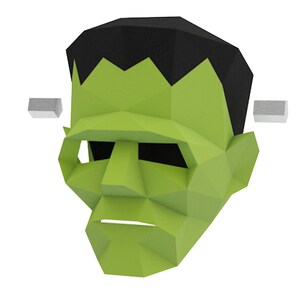 DIY Frankenstein mask, Halloween Mask, Paper Craft Template, Printable ...