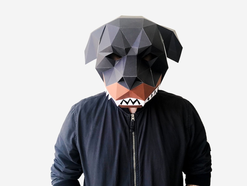 DIY Rottweiler Dog Paper Mask Paper Craft Template Dog Mask - Etsy