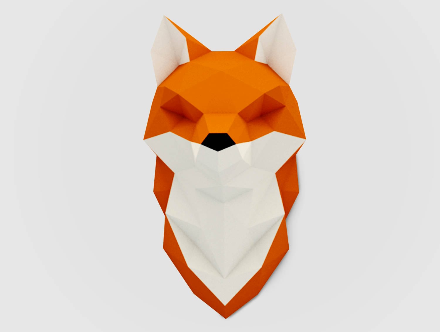Fox Sculpture, 3D Paper Craft, DIY Wall Art, Origami Fox Sculpture, Low ...