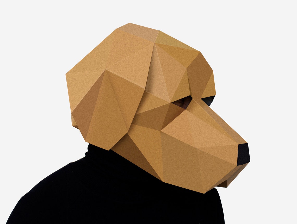 Labrador Mask Dog Paper Craft Template DIY Printable Animal | Etsy