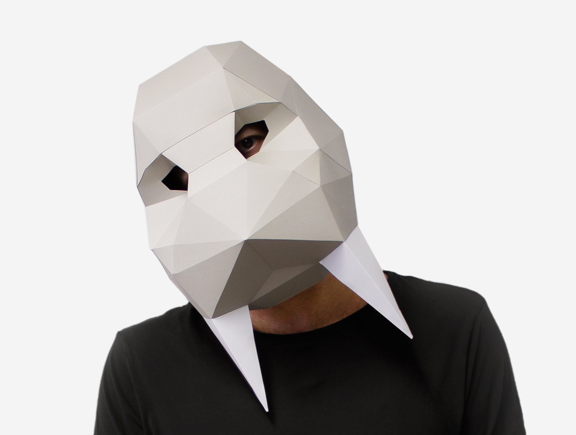 DIY Walrus Mask 3D Paper Craft Template Halloween Mask - Etsy