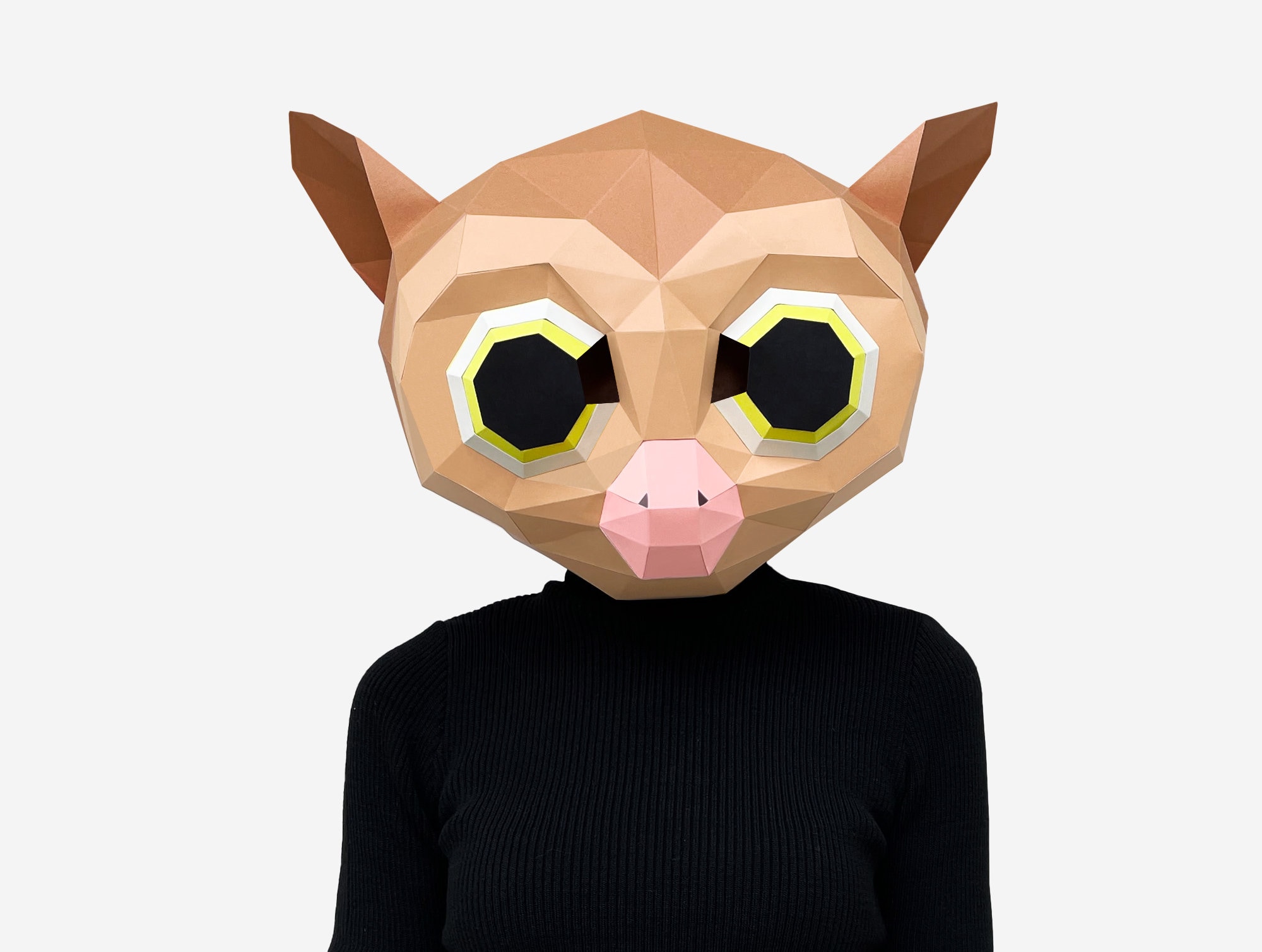 Low Poly Tarsier Mask, DIY Paper Craft Template (PDF Download) - Etsy