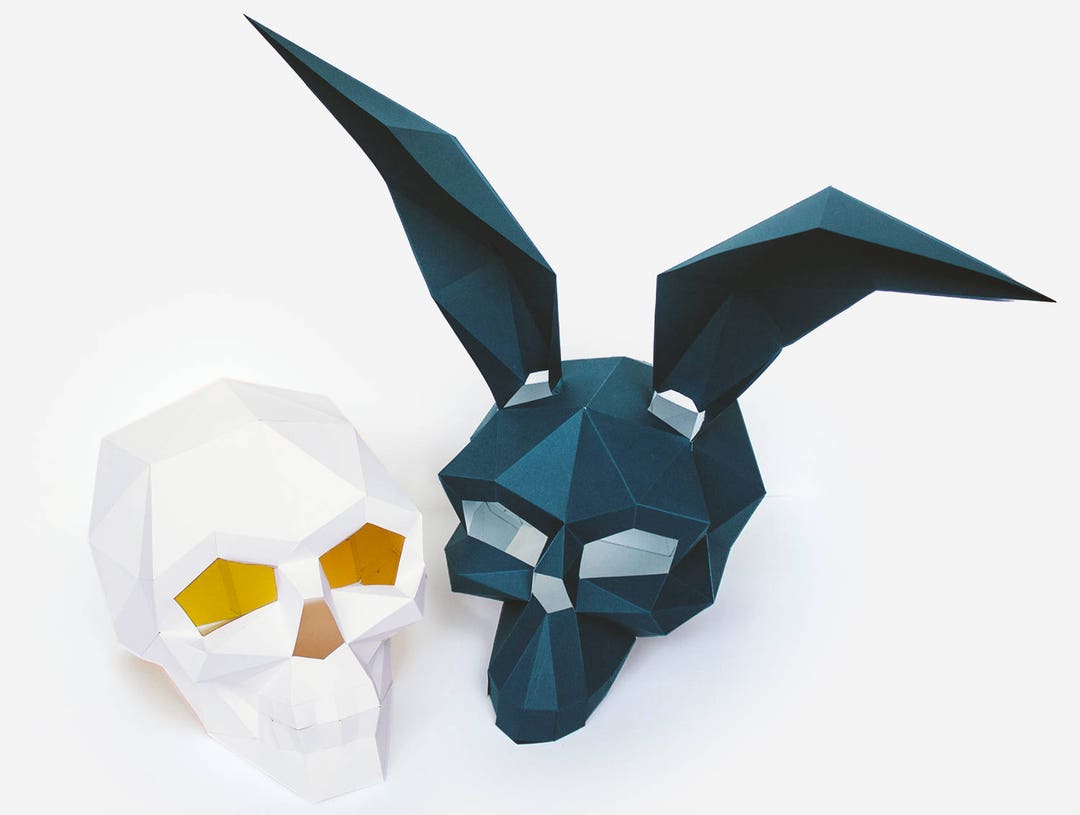 Skull Masks for Halloween, Printable Mask, DIY New Year Mask, Instant ...