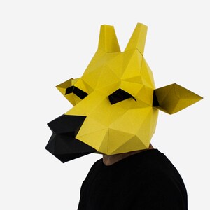 DIY Giraffe Mask, 3D Paper Craft Template, Halloween Mask, Printable ...