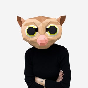 Tarsier Mask, Tarsier Paper Craft Template, DIY Printable Animal Mask ...