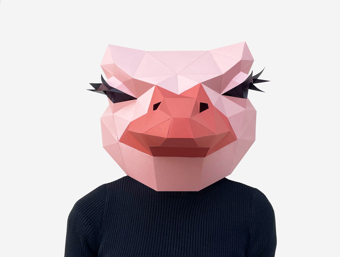 Low Poly Ostrich Mask – DIY Paper Craft Safari Animal Costume (digital ...
