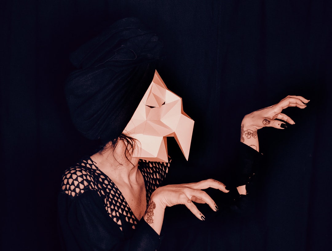 Witch Mask, Witch Costume, 3D Paper Craft Template, Halloween Mask ...