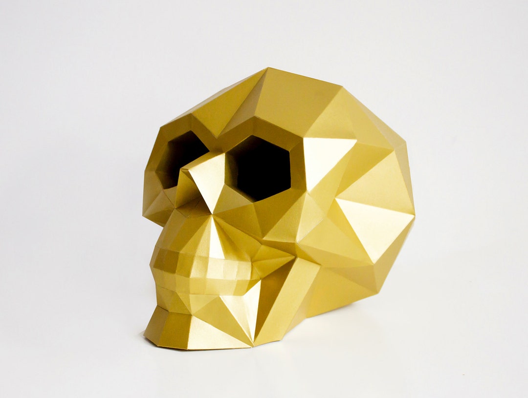 Human Skull Sculpture, Printable Halloween Decor, 3D Paper Sculpture ...