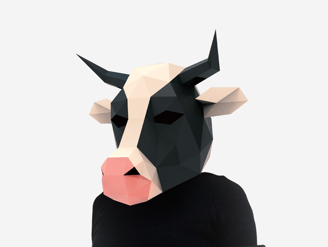 Printable Paper Cow Mask DIY Craft for Kids and Adults, Farm Animal ...