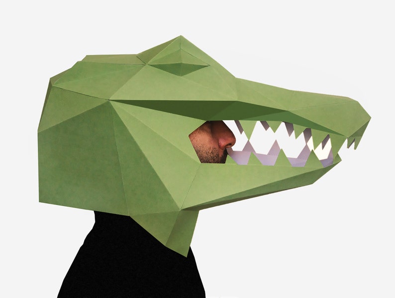 DIY Alligator Mask, Crocodile Mask Template, Paper Craft, Printable ...