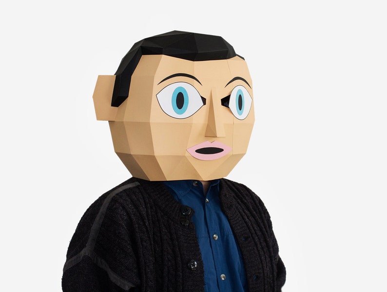 Make Your Own Frank Sidebottom Mask, DIY Paper Craft Template, DIY ...