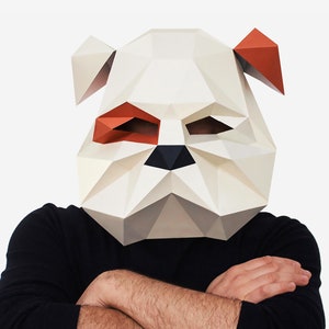 Bulldog Mask, Dog Mask, Paper Craft Template, DIY Printable Animal Mask ...