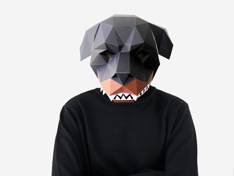 DIY Rottweiler Dog Paper Mask Paper Craft Template Dog Mask - Etsy