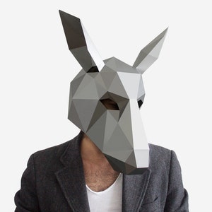 DIY Donkey Mask, Low Poly Paper Craft Template, DIY Printable Mask ...