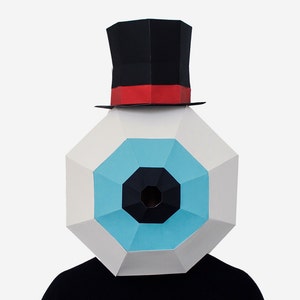 Eyeball Mask With Cylinder Hat, 3D Paper Craft Template, Halloween Mask ...
