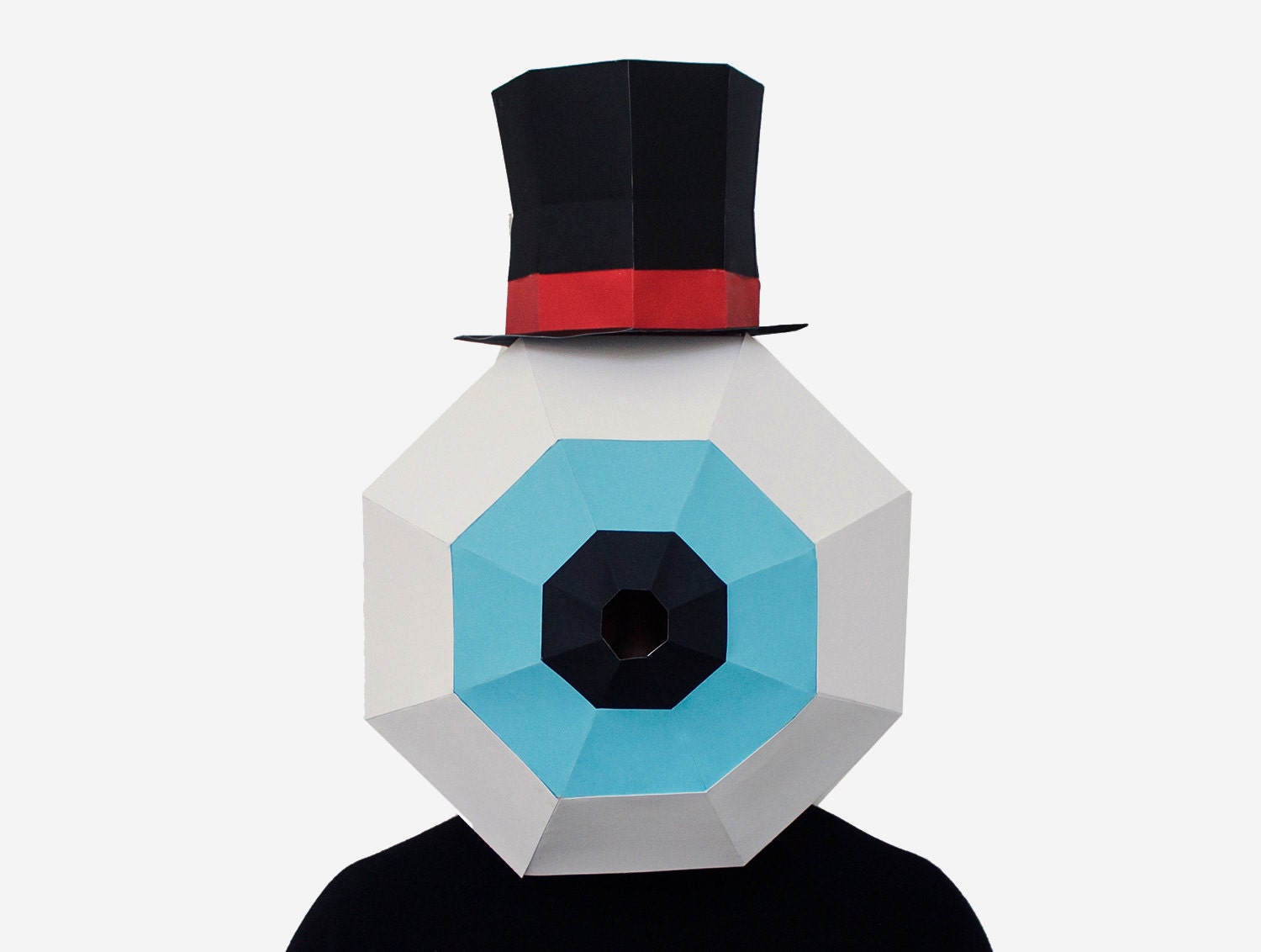 Eyeball Mask With Cylinder Hat, 3D Paper Craft Template, Halloween Mask ...