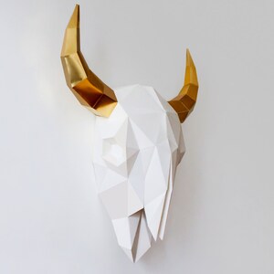 Bison Papercraft, 3D Paper Craft, Bison Sculpture, DIY 3D Wallart, Low ...