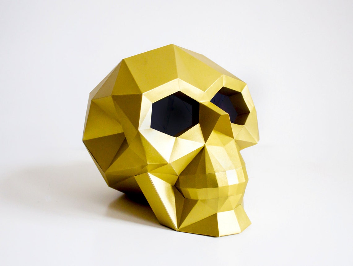 Human Skull Sculpture Printable Halloween Decor 3D Paper - Etsy