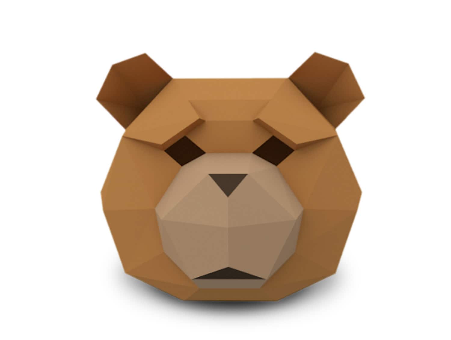 Teddy Bear Mask Paper Craft Template Halloween Mask - Etsy Canada