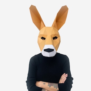 Kangaroo Mask, Paper Craft Template, DIY Printable Animal Mask, Instant ...
