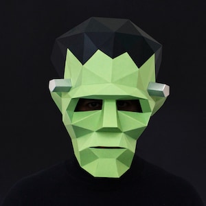 DIY Frankenstein mask, Halloween Mask, Paper Craft Template, Printable ...