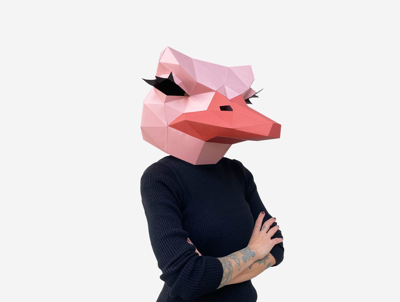 Low Poly Ostrich Mask – DIY Paper Craft Safari Animal Costume (digital ...