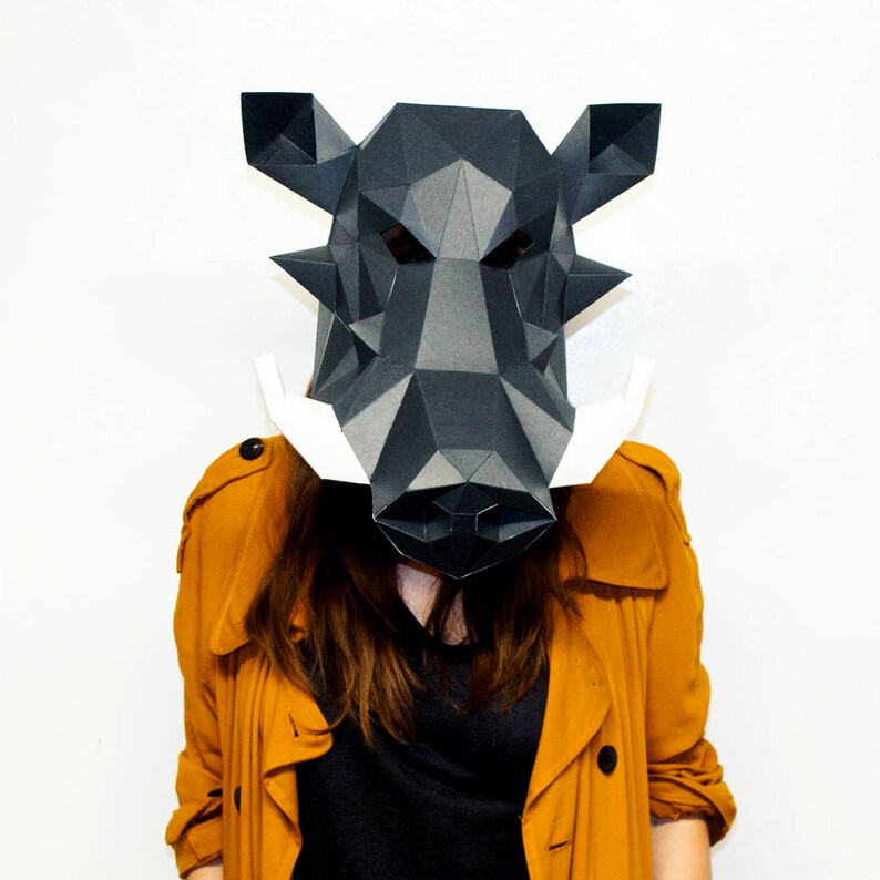 DIY Warthog Mask, Wild Boar Mask, Paper Craft Template, Halloween Mask ...