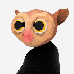 Tarsier Mask, Tarsier Paper Craft Template, DIY Printable Animal Mask ...