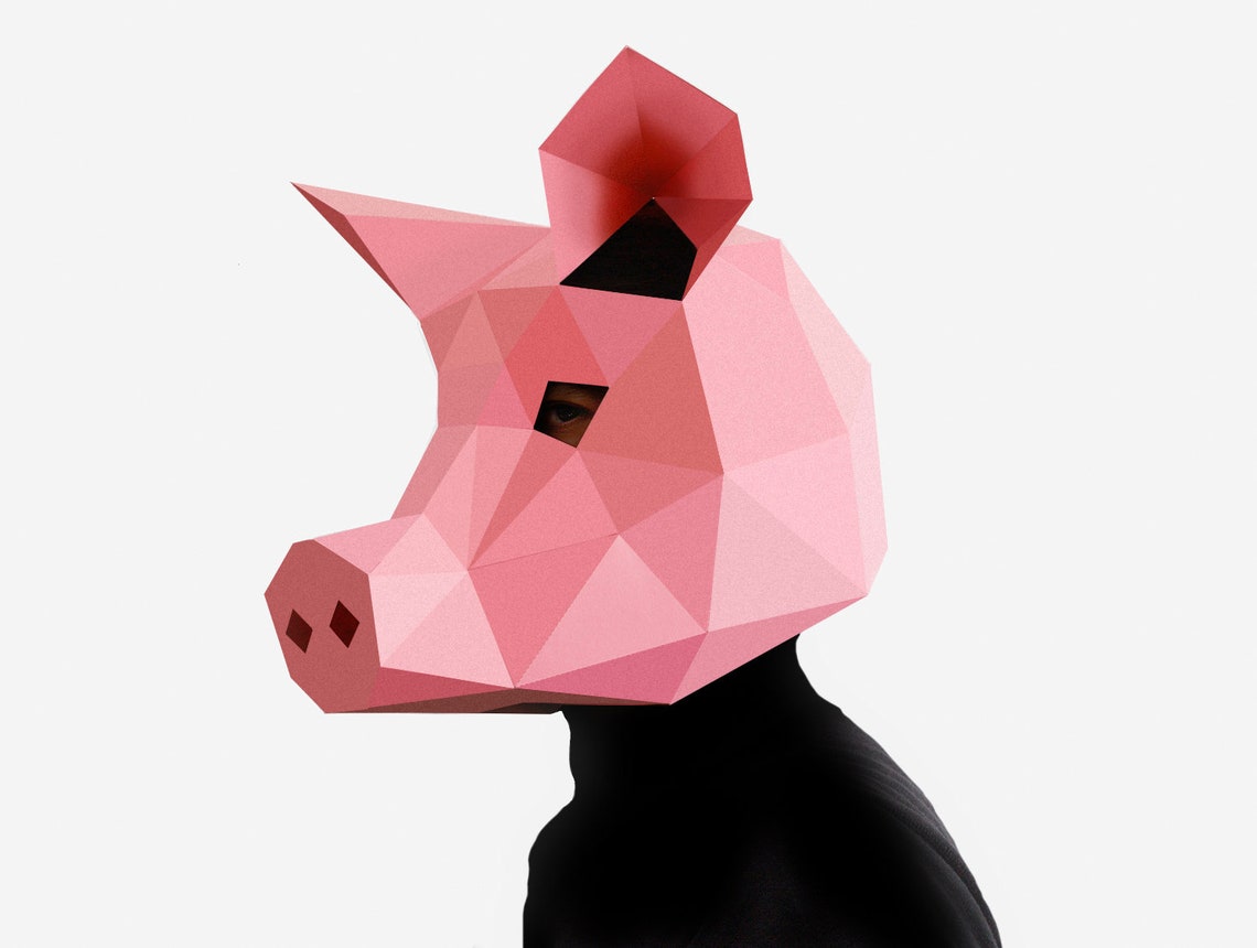 Pig Mask Pig Paper Craft Template DIY Printable Animal Mask | Etsy UK