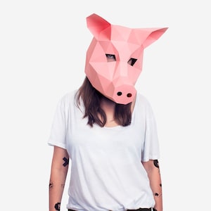Pig Mask, Pig Paper Craft Template, DIY Printable Animal Mask, Instant ...