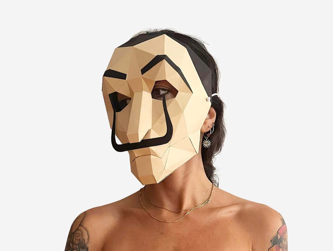 Salvador Dali Mask, DIY Printable Dali Head, Instant Pdf Download, DIY ...