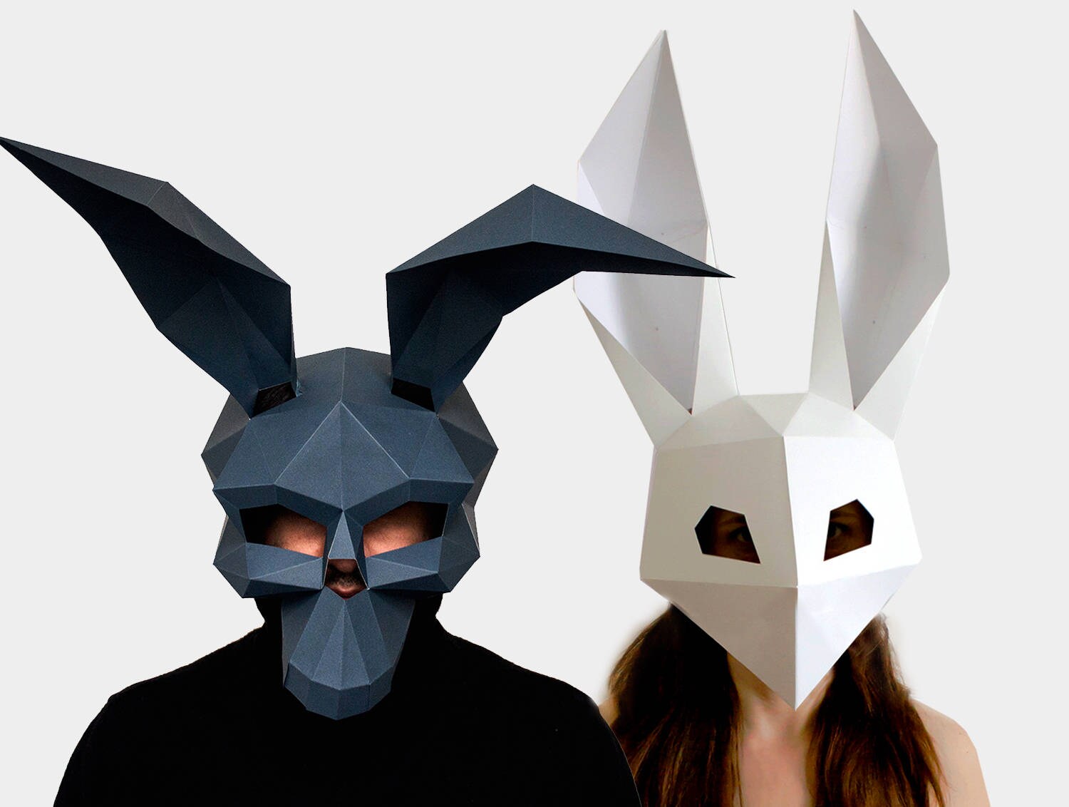 Skull Mask Low Poly Rabbit Mask DIY printable Masks Instant | Etsy