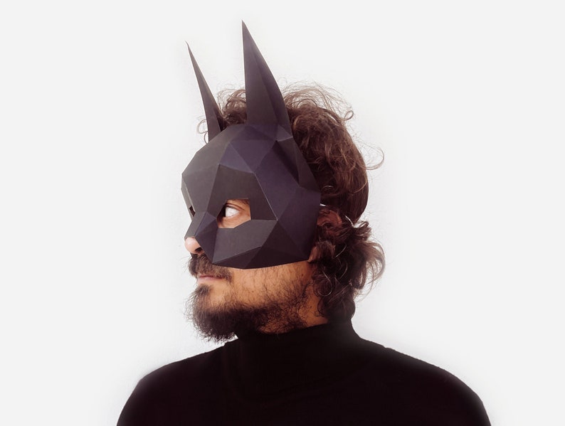 Doberman Dog Half Mask Low Poly Paper Craft Template - Etsy