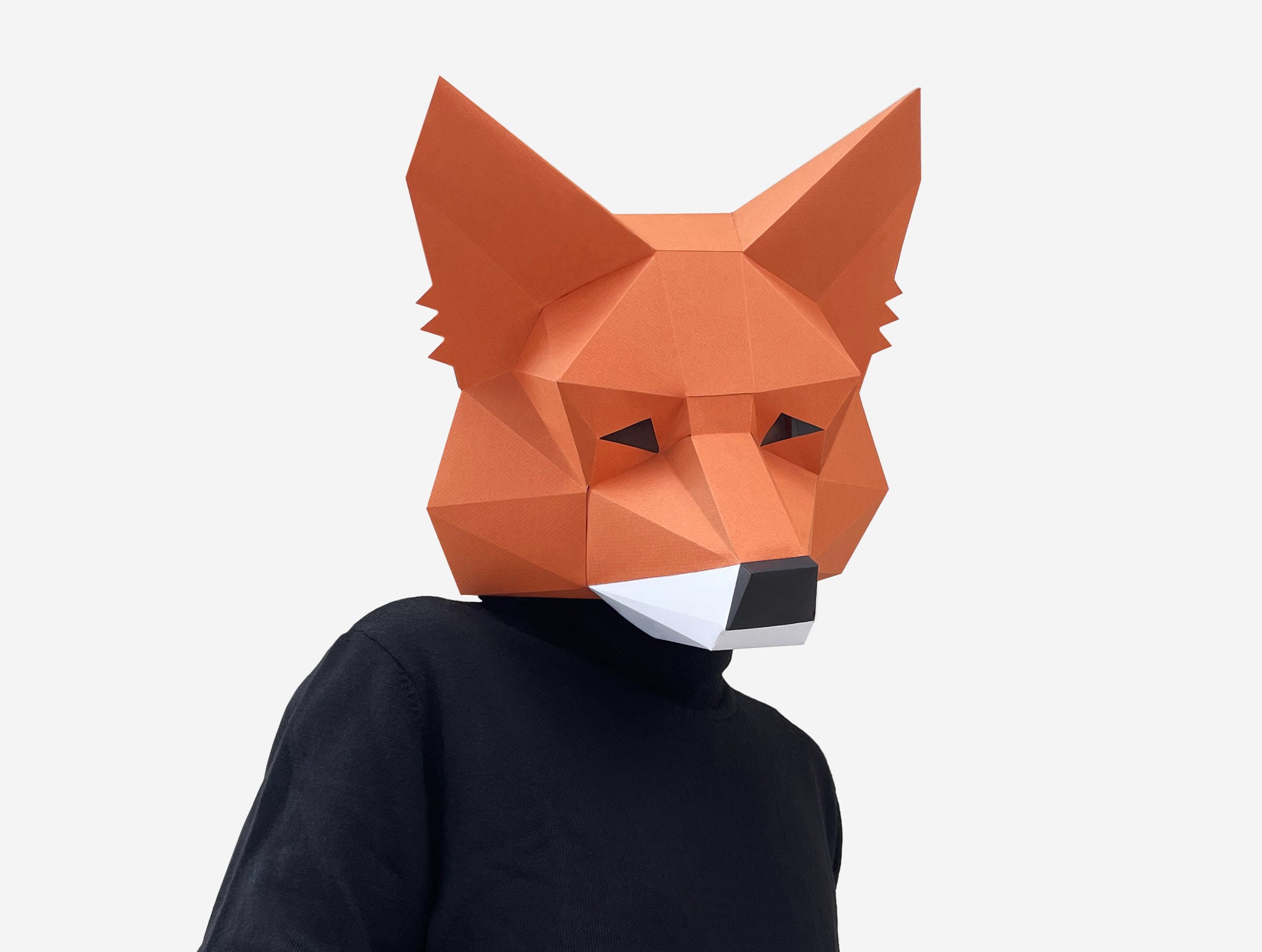 DIY Fox Mask Template, 3D Low Poly Paper Craft (PDF Download) - Etsy