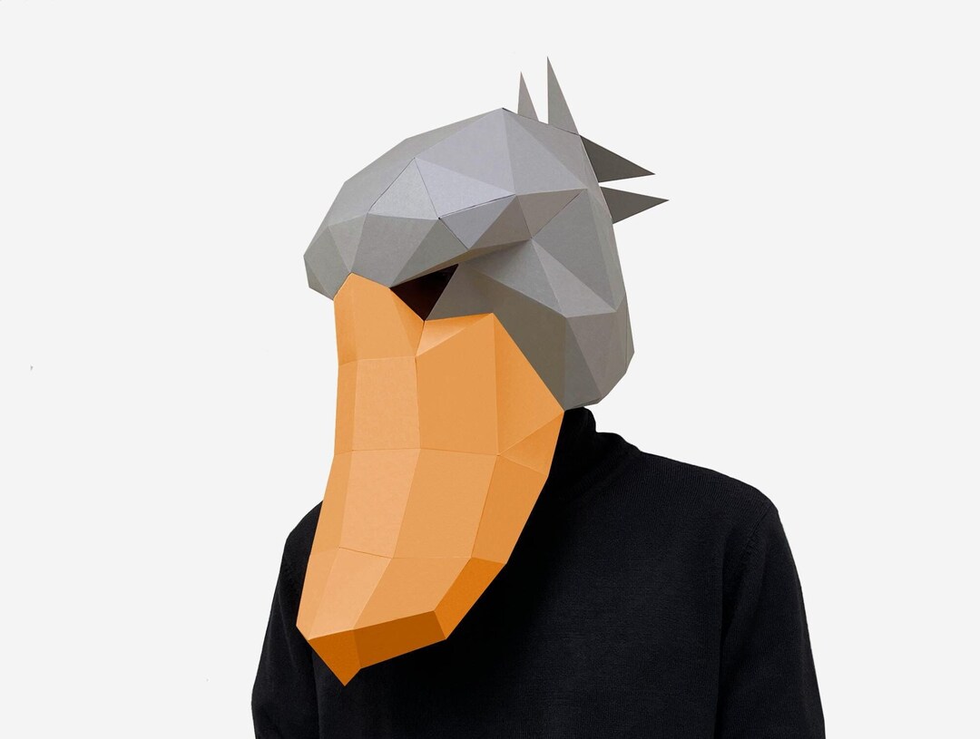 Shoebill Bird Mask, Bird Paper Craft Template, DIY Printable Animal ...