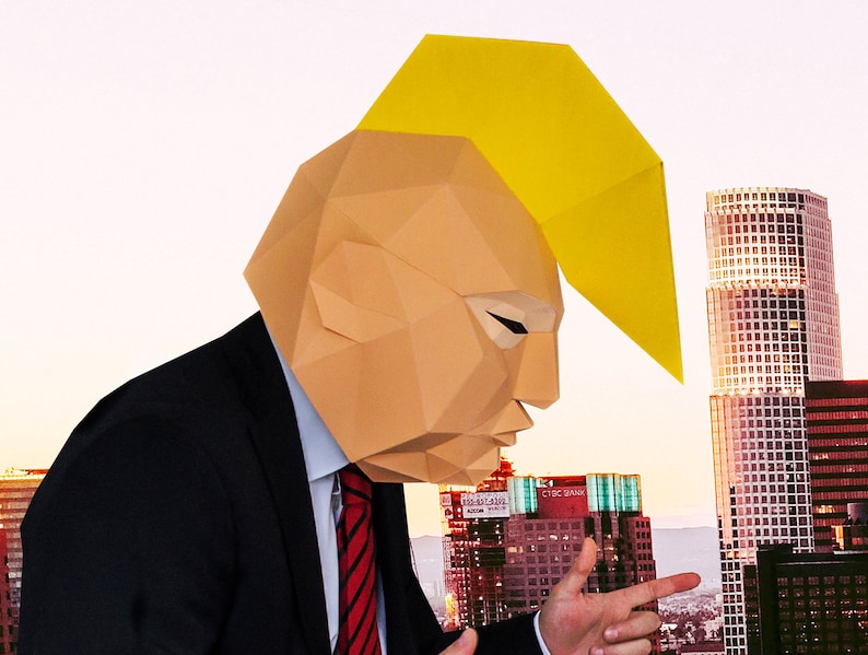 Donald Trump Mask Politician Mask With Mohawk 3D Paper Craft - Etsy
